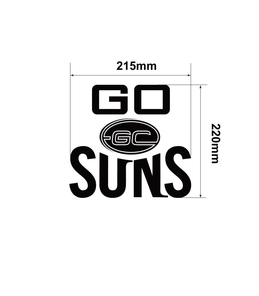 AFL Footy Stickers Suns Go Gold Coast Car Decal - Fantastic Signs