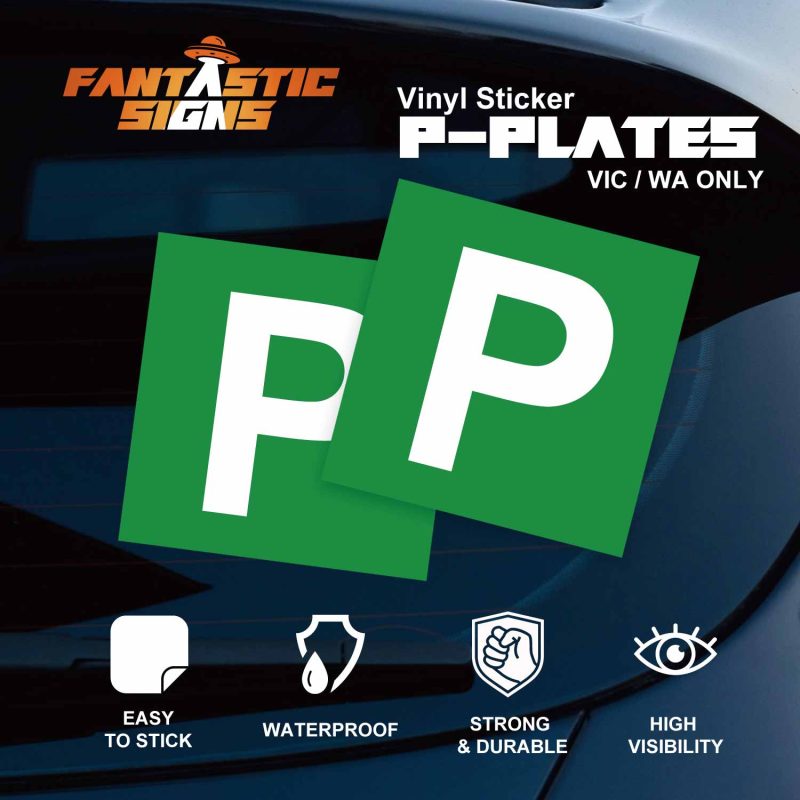 Green P Plates Vinyl Stickers for VIC WA Car Licence 2 Pieces ...