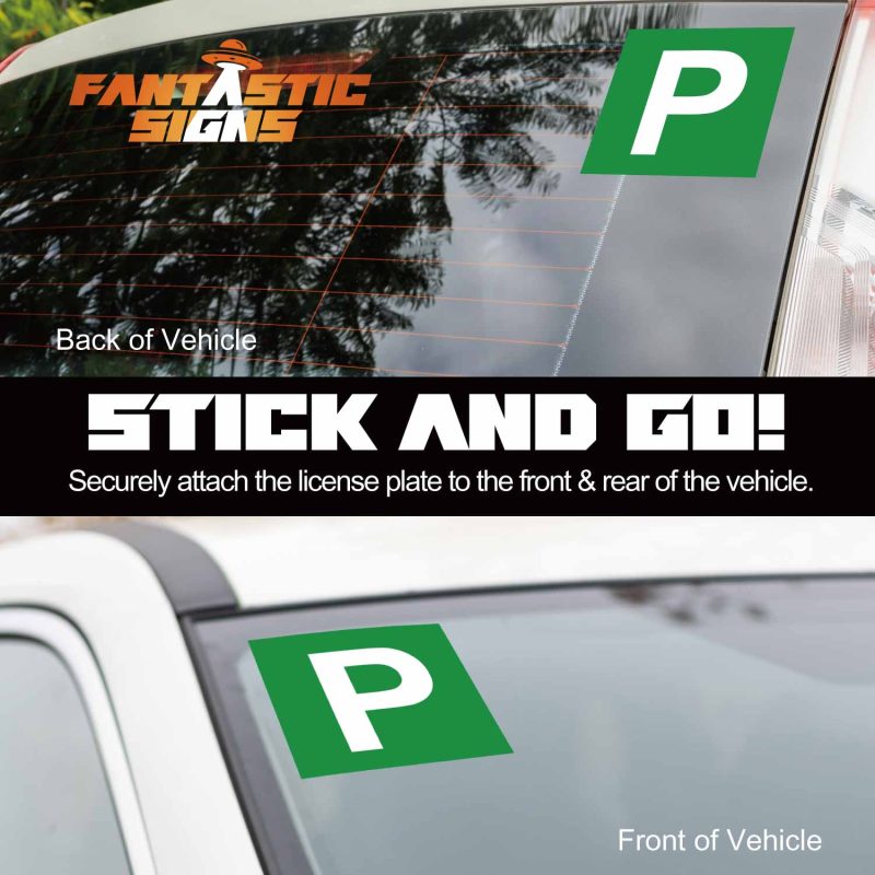Green P Plates Vinyl Stickers for VIC WA Car Licence 2 Pieces ...