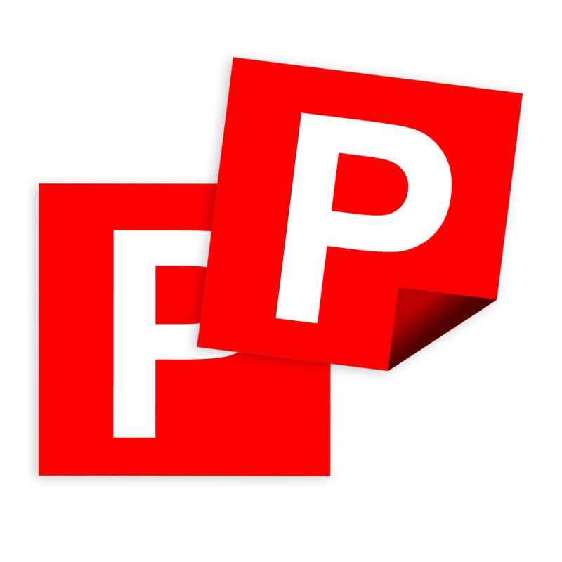 Red P Plates Vinyl Stickers for VIC WA Car Licence 2 Pieces - Fantastic ...