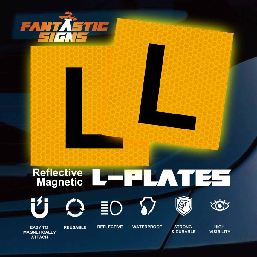 Reflective Magnetic L Plates for QLD TAS VIC WA SA - Fantastic Signs